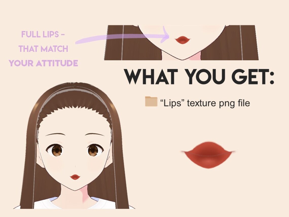 VTuber Makeup "Deadly kiss" — VROID (1.4.2) Textur "FacePaint" + "Lips ...