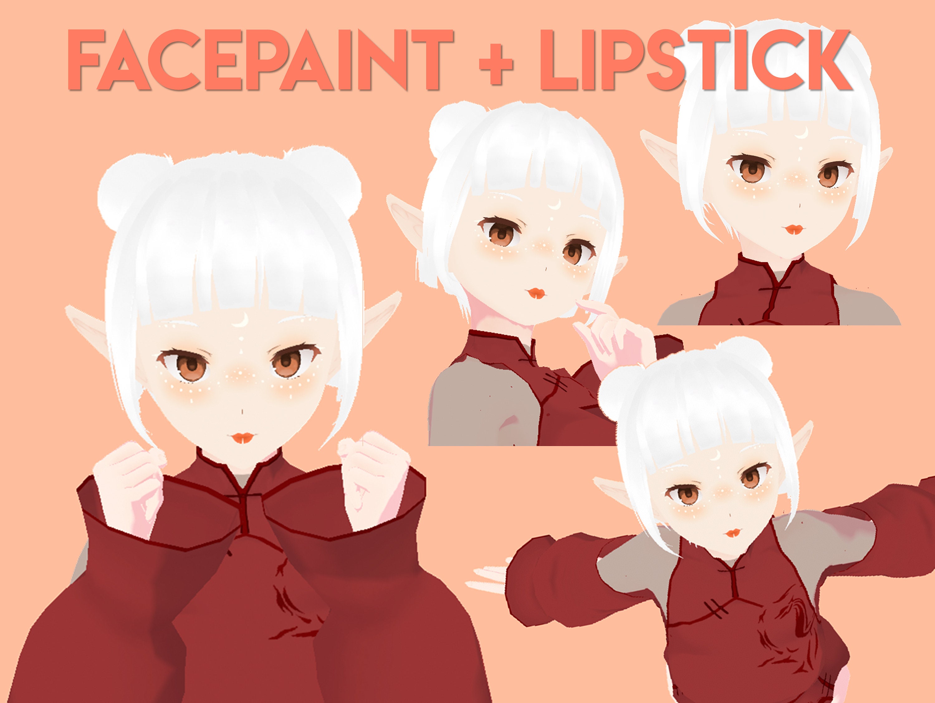 Vtuber "night Lux" Makeup — VROID (1.4.2) Texture "facepaint" + "lips ...