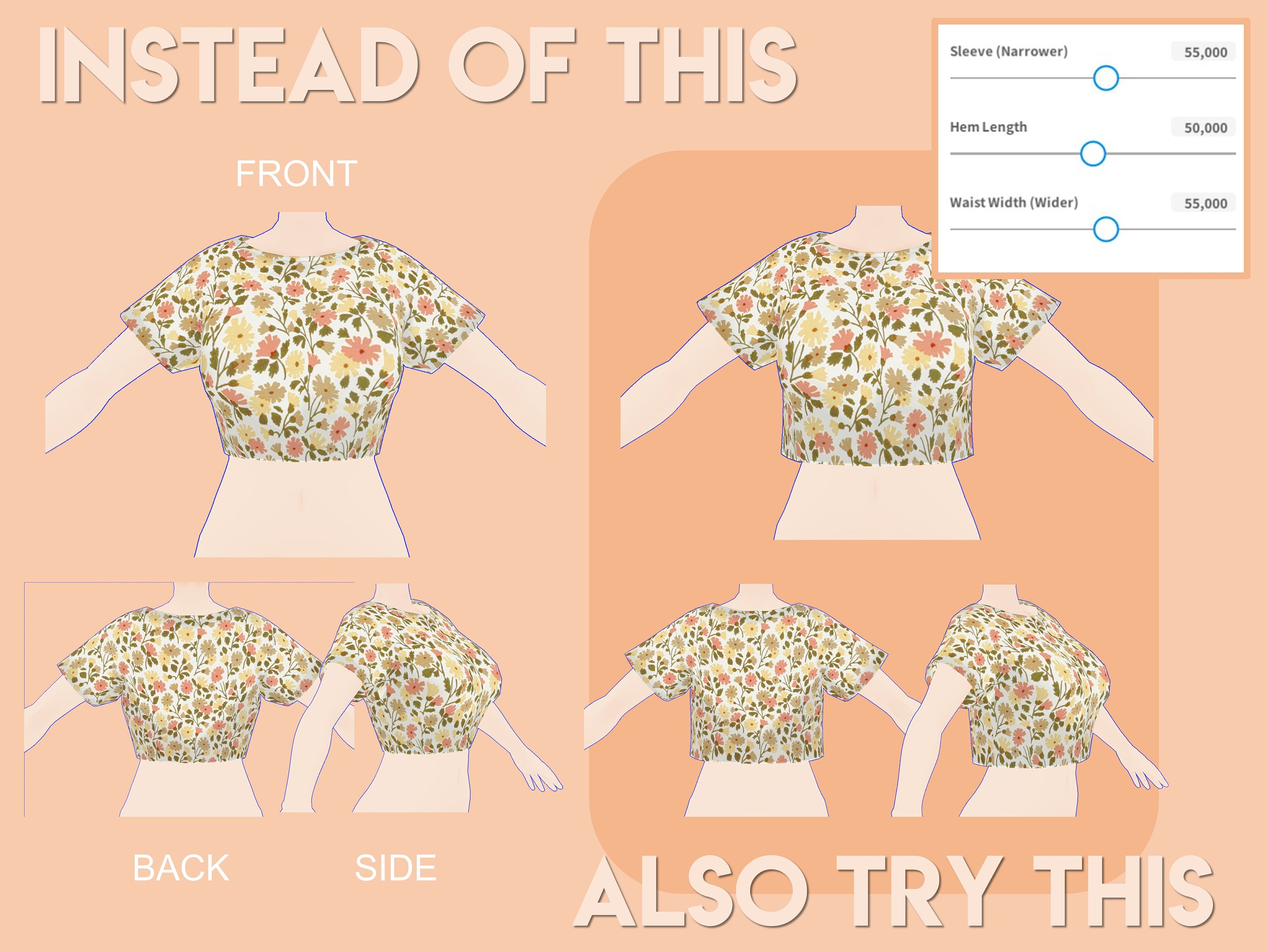 Vtuber Clothing BUNDLE — 14 Casual "cottage Core" Crop Tops With Flower ...