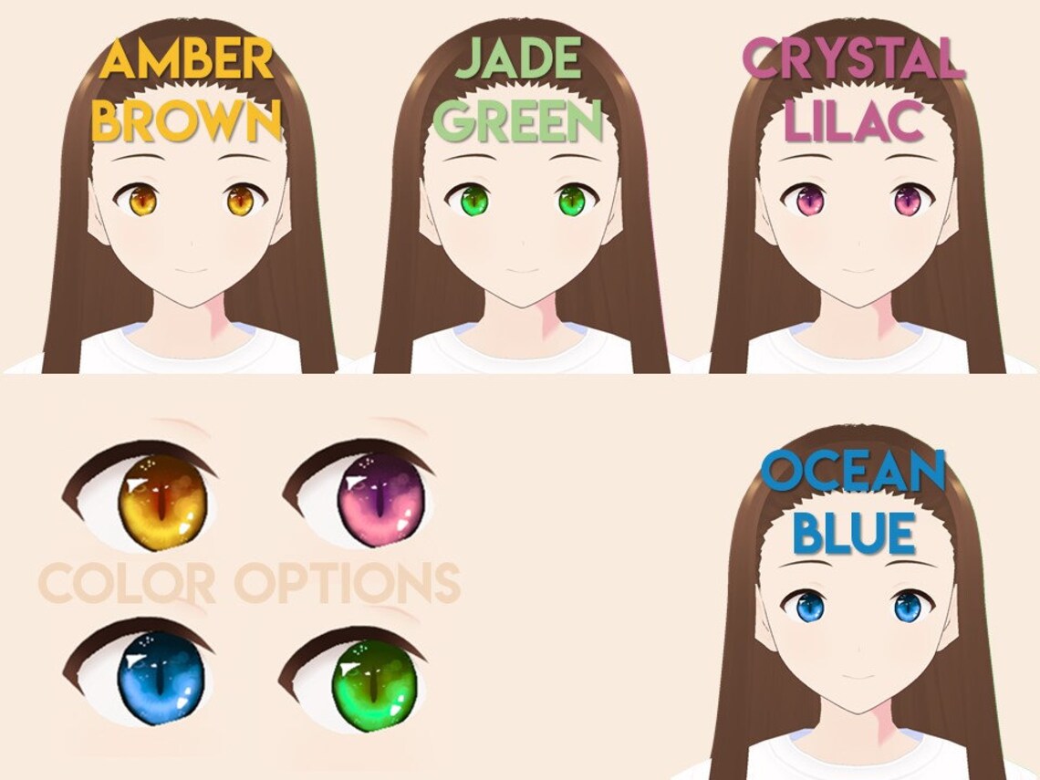 Vtuber Eyes (4 Colors) — VROID (1.4.2) Texture "iris" + "highlight ...