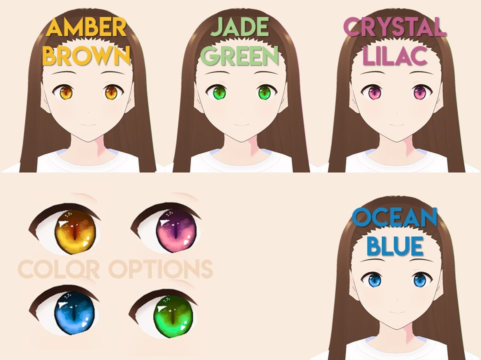 Vtuber Eyes (4 Colors) — VROID (1.4.2) Texture "iris" + "highlight ...