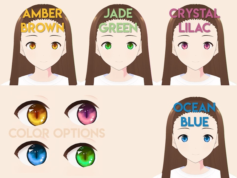 Vtuber Eyes (4 Colors) — VROID (1.4.2) Texture "iris" + "highlight ...
