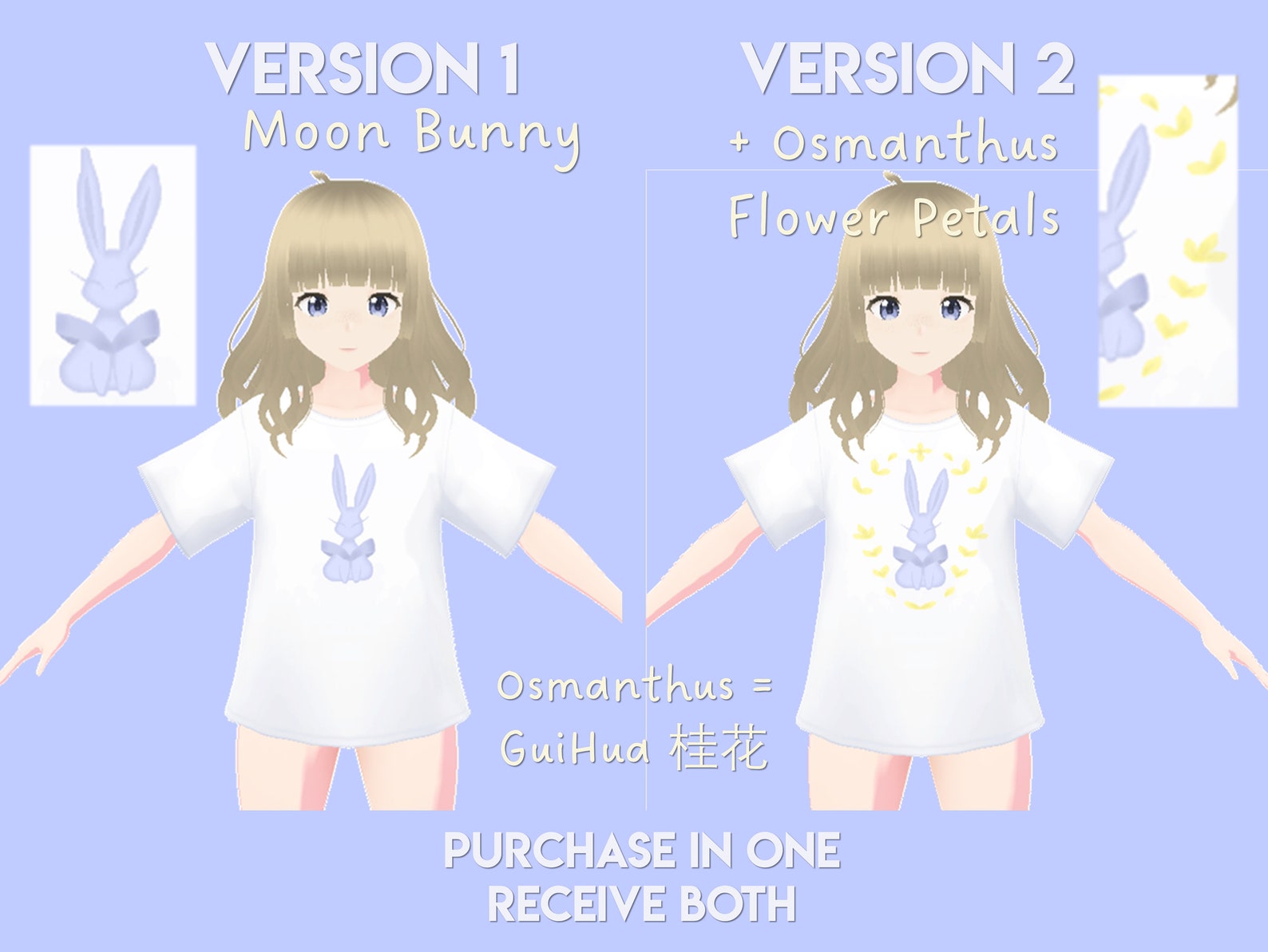 Vtuber Moon Bunny T-shirt for the Chinese Moon Festival 2022 — VROID ...