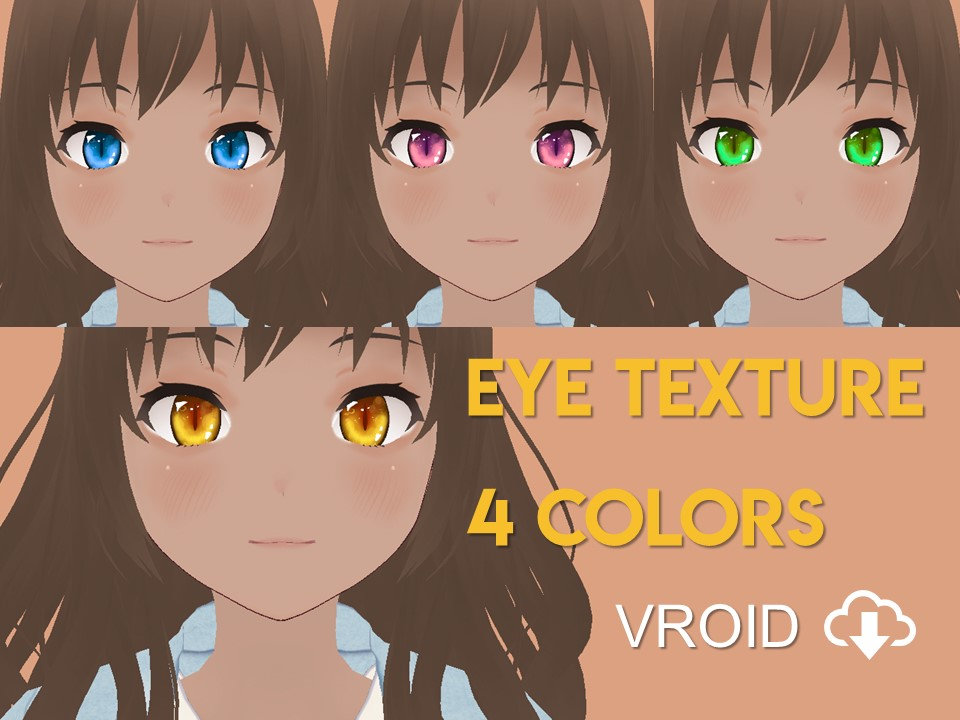 Vtuber Eyes (4 Colors) — VROID (1.4.2) Texture "iris" + "highlight ...