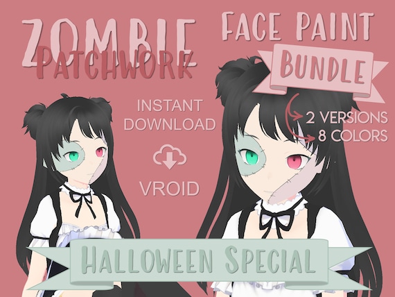 Vtuber Zombie Patchwork Face in 2 Versions VROID 1.4.2 - Etsy