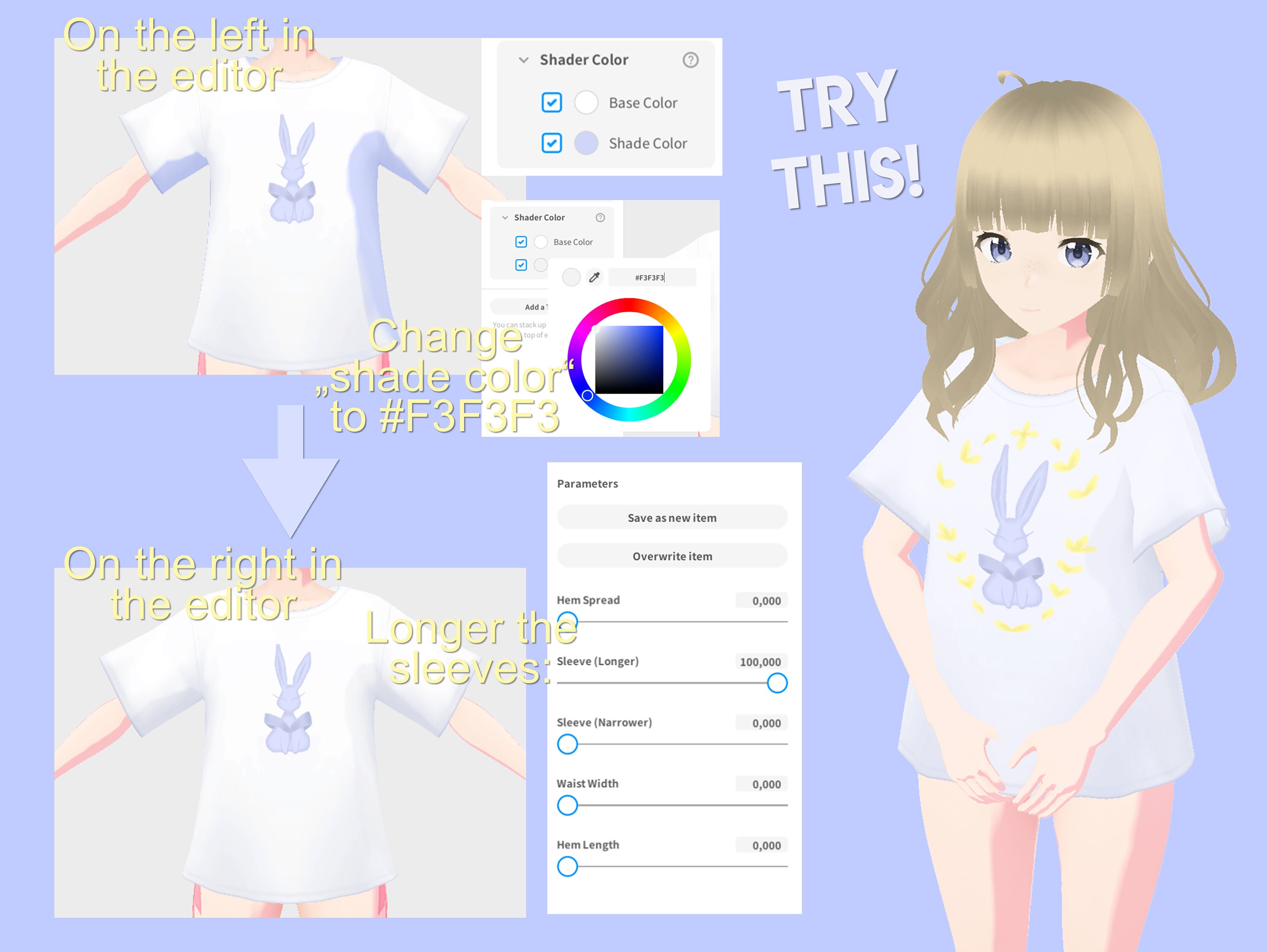 Vtuber Moon Bunny T-shirt for the Chinese Moon Festival 2022 VROID ...