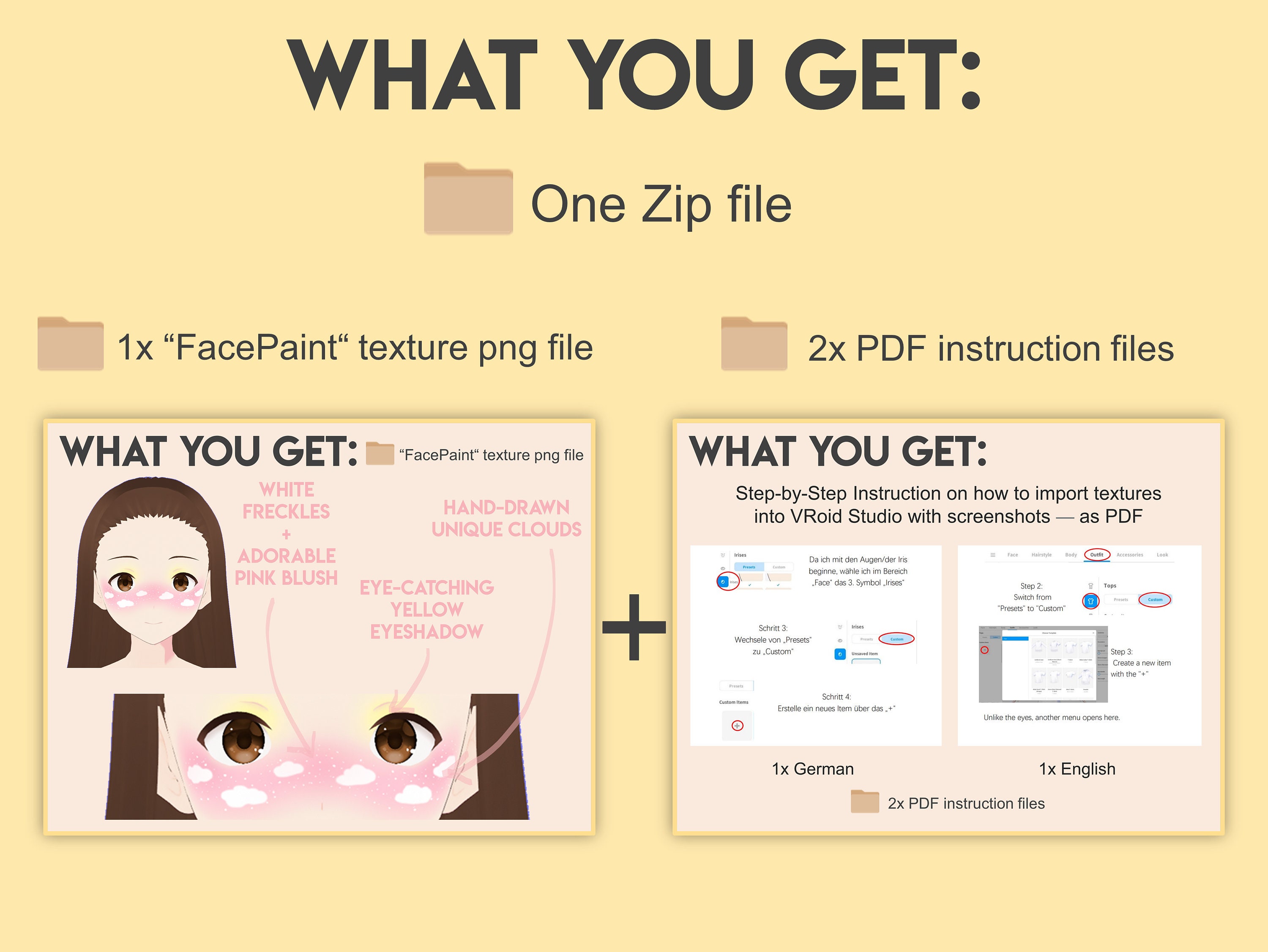 Vtuber Makeup "lovely Clouds" — VROID (1.4.2) Texture "facepaint ...