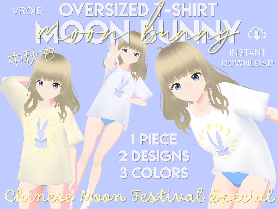 Vtuber Moon Bunny T-shirt for the Chinese Moon Festival 2022 — VROID ...