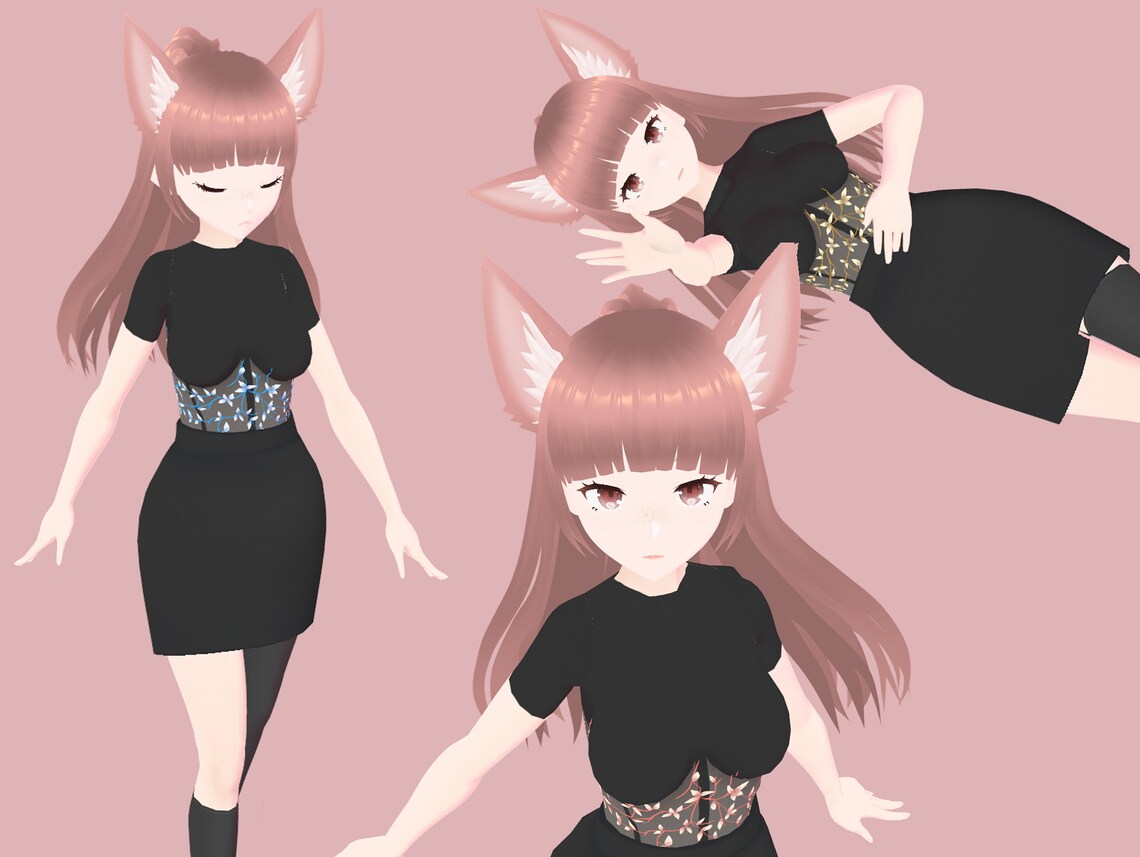 Mesh Corset Top (flower Set) in 5 Designs for Vtuber— VROID (1.4.2 ...