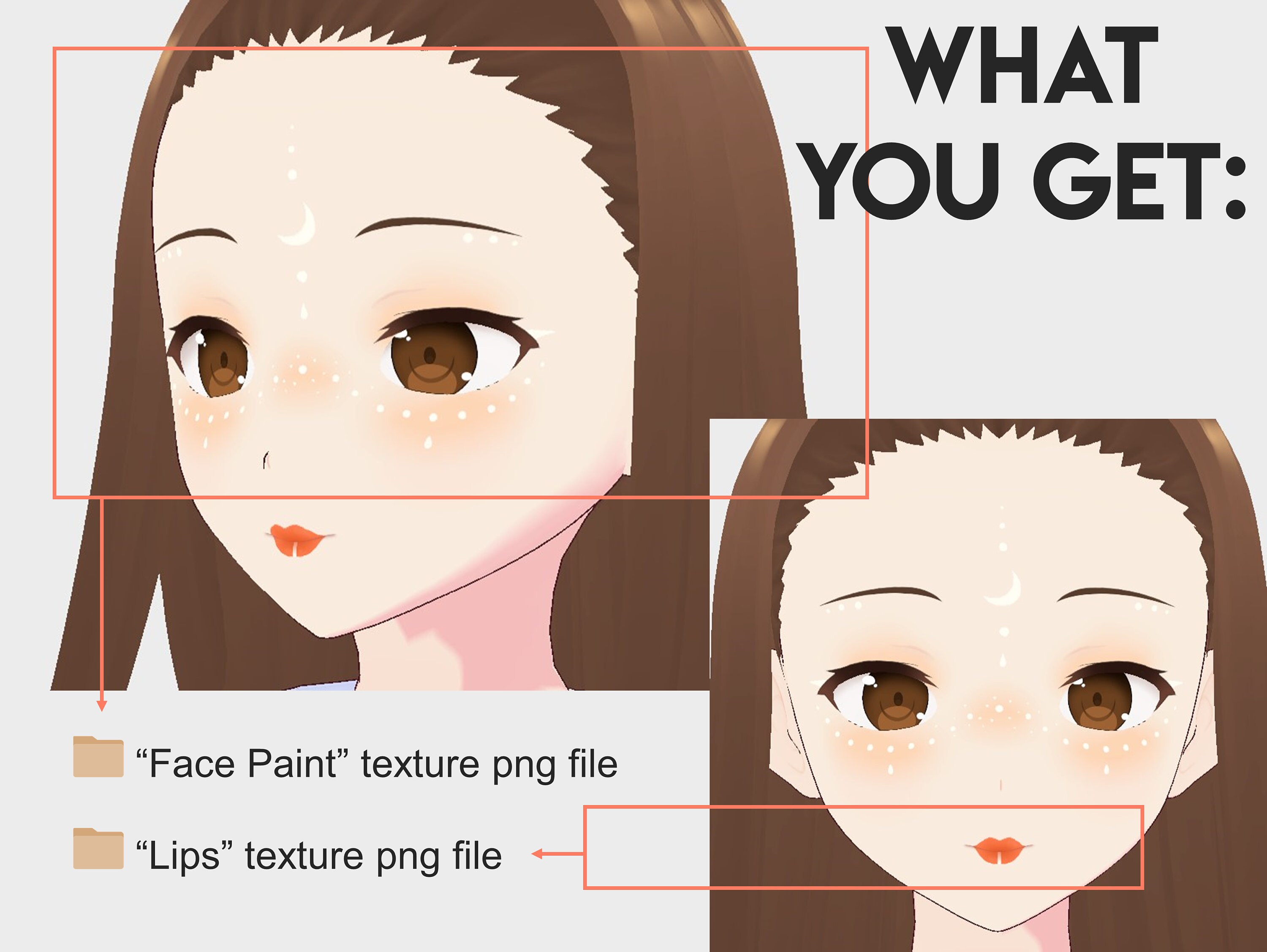 Vtuber "night Lux" Makeup — VROID (1.4.2) Texture "facepaint" + "lips ...