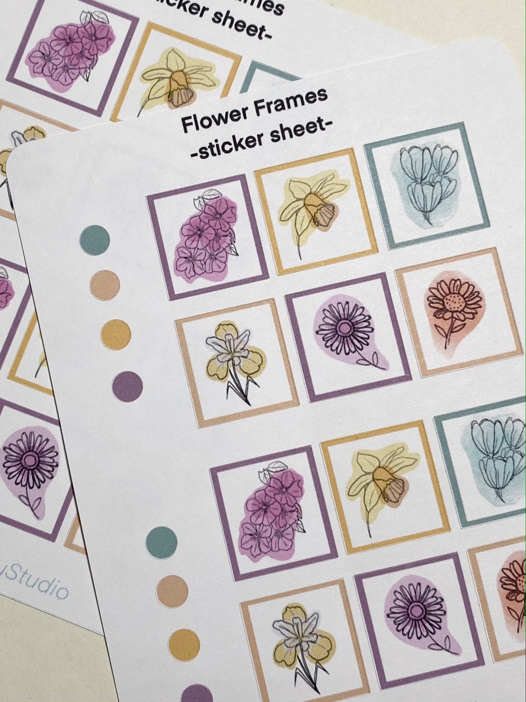 Flower Frames Sticker Sheet Stamps Planner Journal - Etsy.de
