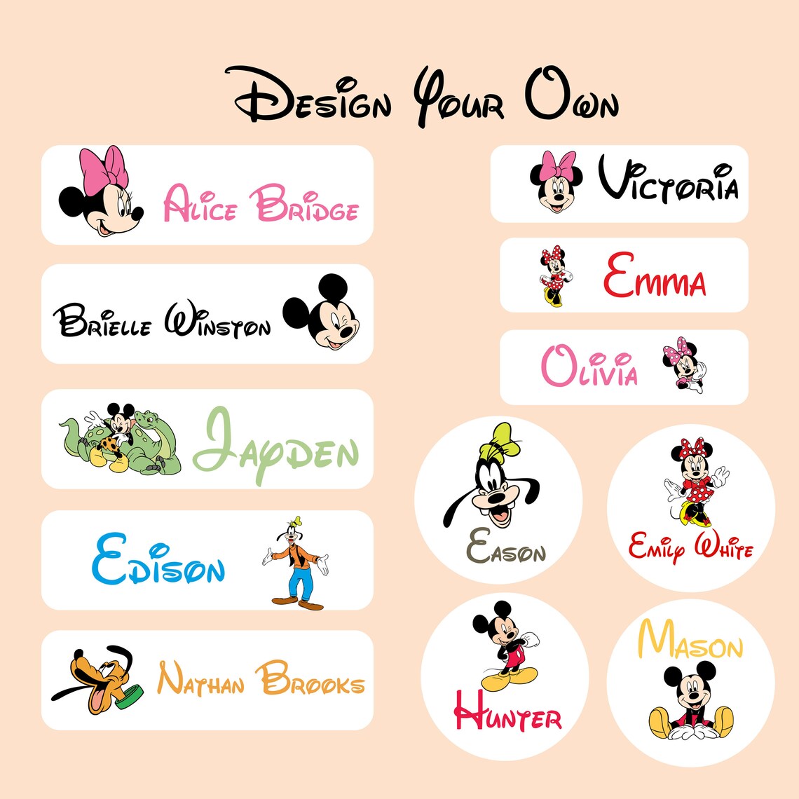 Disney Daycare Labels Back to School Supplies Waterproof | Etsy