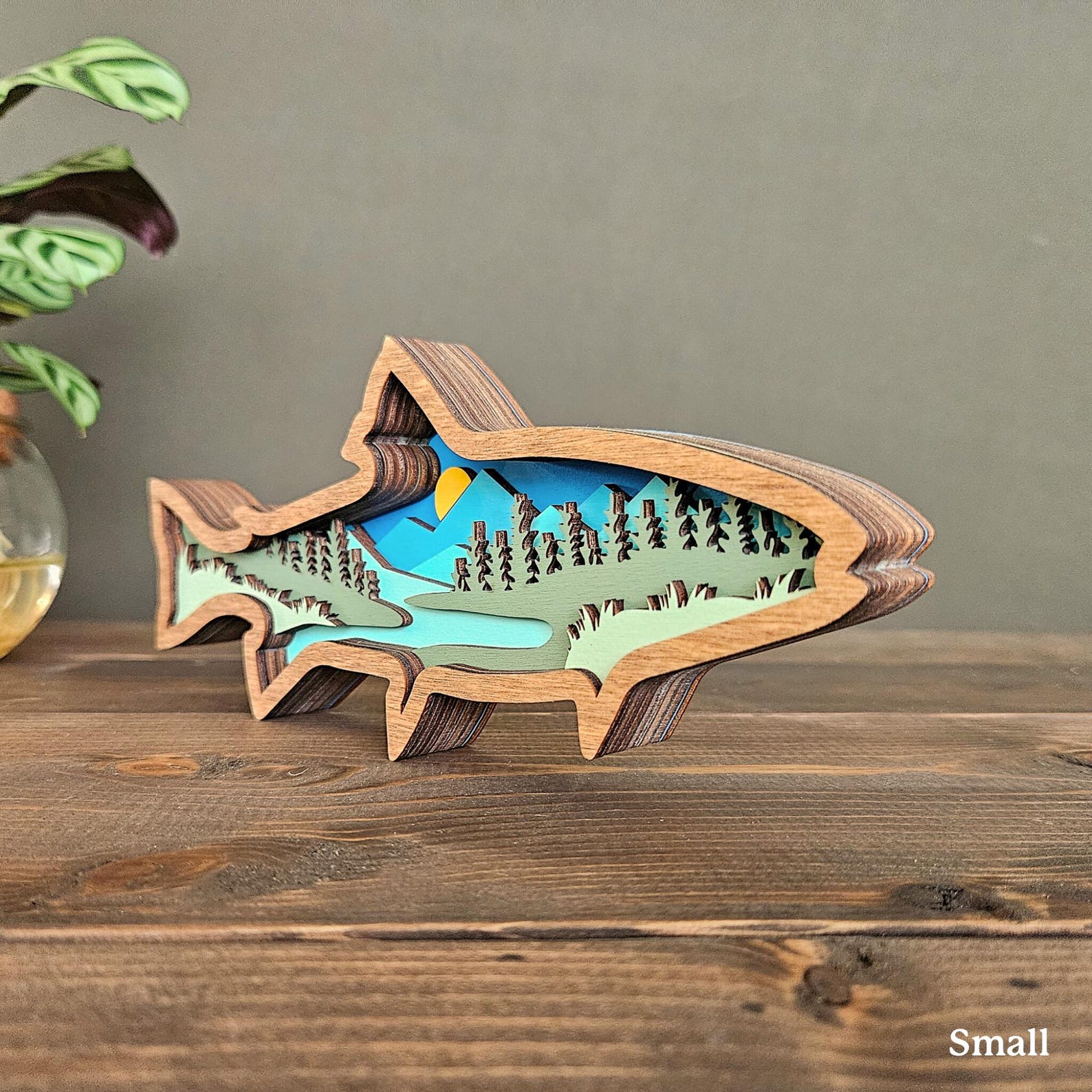3D Layered Trout Fish Wall Art, Lake House Decor, Rustic Fishing Gift ...