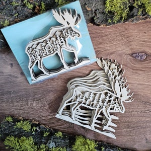 Layered Wood Moose DIY Art Kit With Mountain Nature Landscape for Girl ...