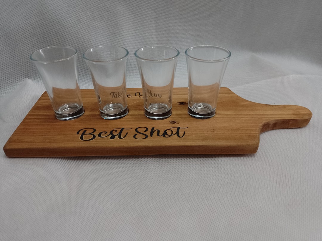 Shot Glass Paddle Personalised With Shot Glasses - Etsy