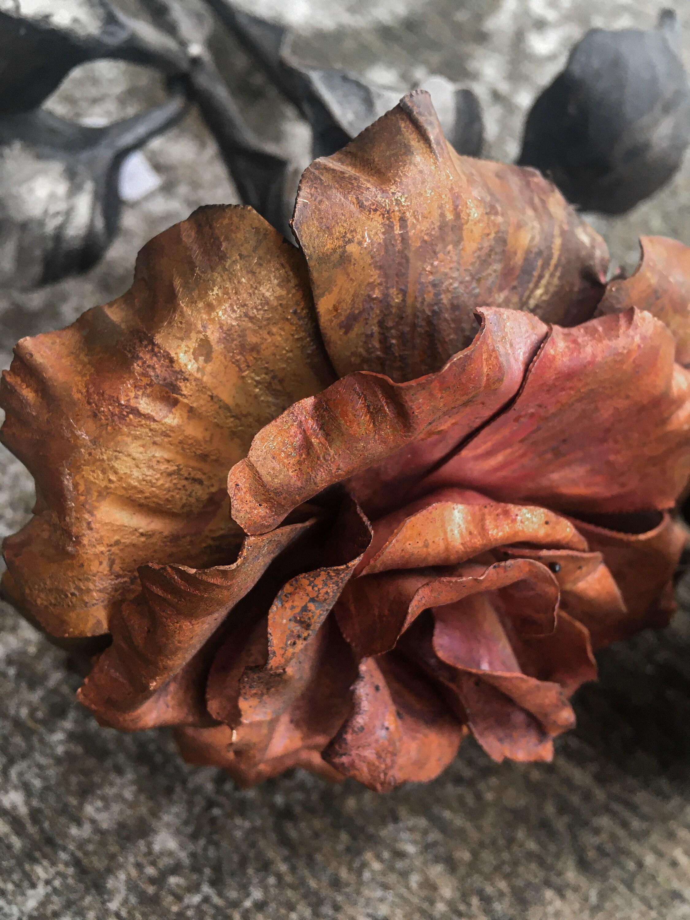 Forged Rose / Forged Copper and Iron Rose / Decorative Hand - Etsy