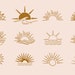 Hand Drawn Sun Golden Line Art SVG Bundle Sunbeams Cliparts Set Rays ...