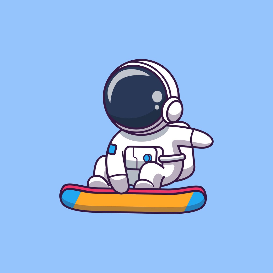 Surfing Astronaut SVG: Hand Drawn Spaceman Clipart (digital Download ...