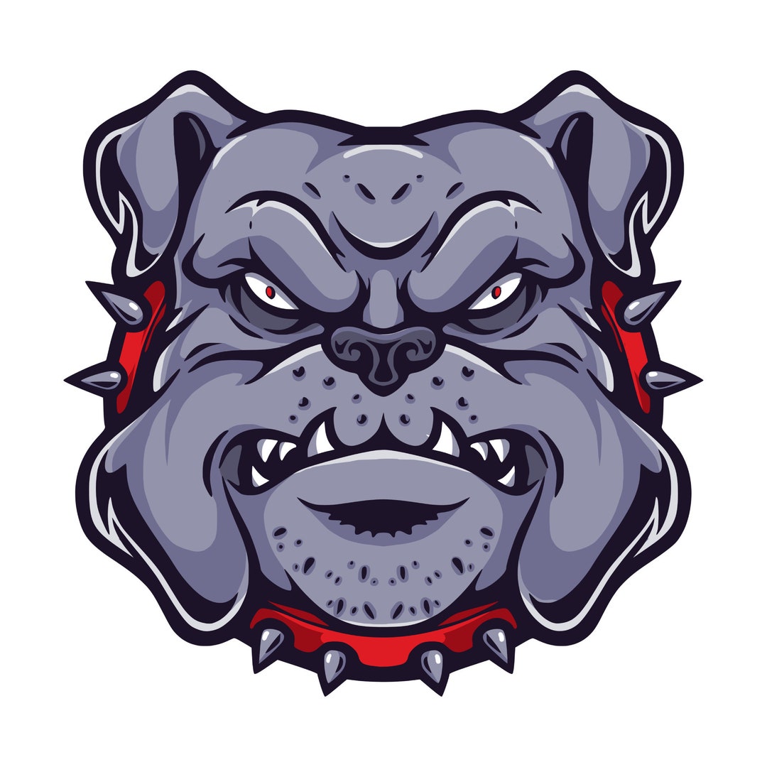 Hand Drawn Angry Bulldog SVG Illustration Beloved Cartoon Dog Face ...