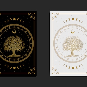 Tarot Cards Illustration Sacred Tree SVG Bundle Hand Drawn Mystical ...