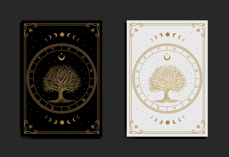 Sacred Tree Tarot Cards SVG Bundle: Mystical Cliparts (digital Download ...