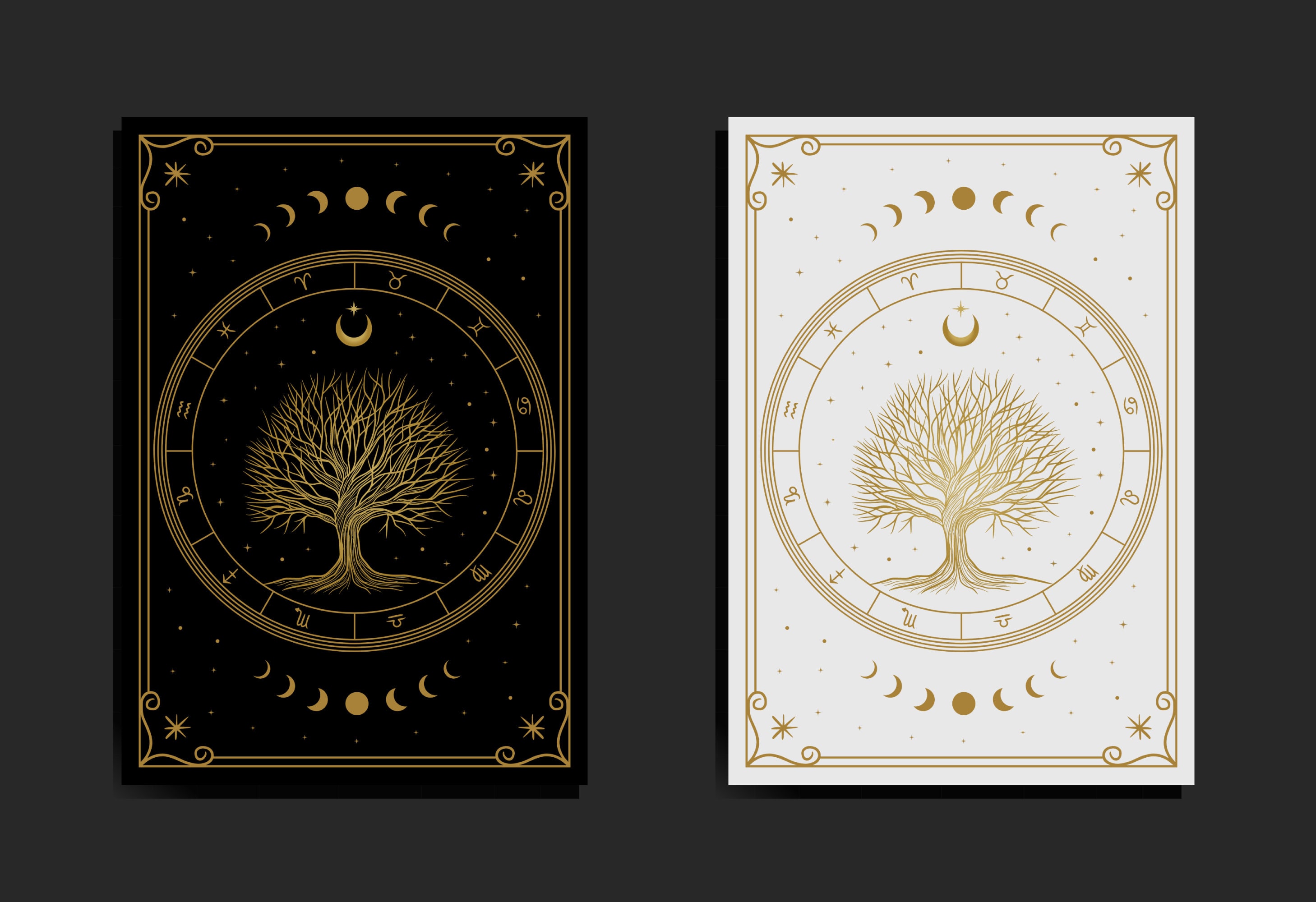 Tarot Cards Illustration Sacred Tree SVG Bundle Hand Drawn - Etsy