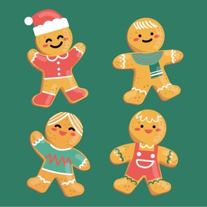 Hand Drawn Christmas Cartoon Cookies SVG Bundle Digital Illustration ...