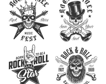 Rock and Roll Skeleton Svg - Etsy