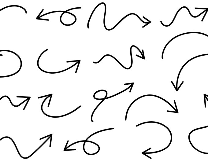 Arrow in Circle Svg File for Cricut, Two Arrows Outline Cut File, Hand ...