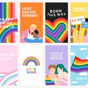 LGTBQIAP+ Poster Set SVG Bundle LGBT Lesbian Gay Bi Trans Pride Prints ...