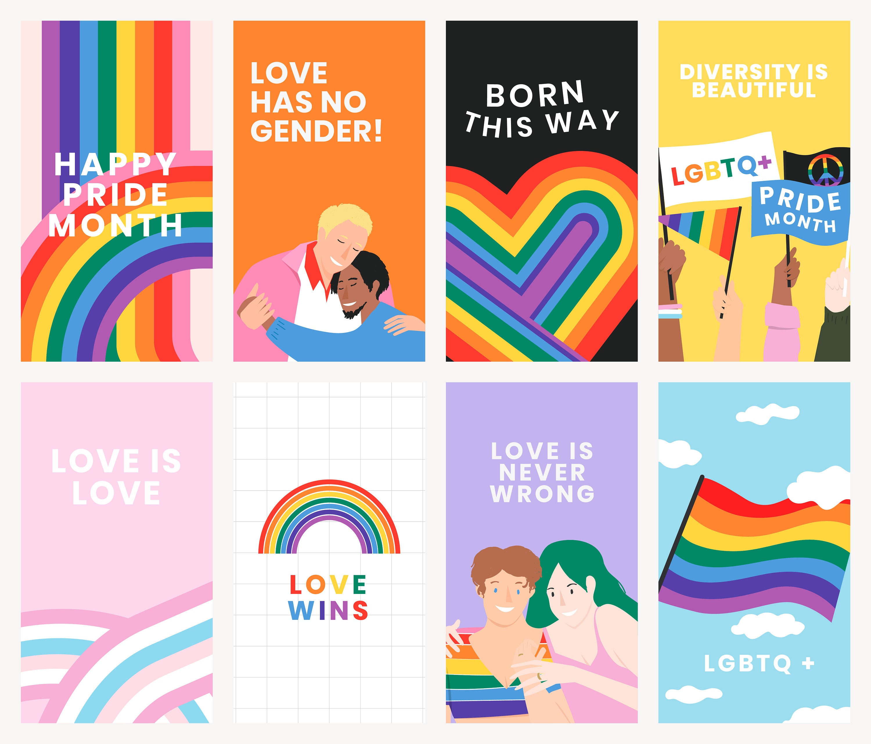 LGTBQIAP Poster Set SVG Bundle LGBT Lesbian Gay Bi Trans - Etsy