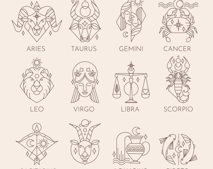 Zodiac Tarot Deck SVG Bundle: Horoscope Cards for Cricut (digital ...