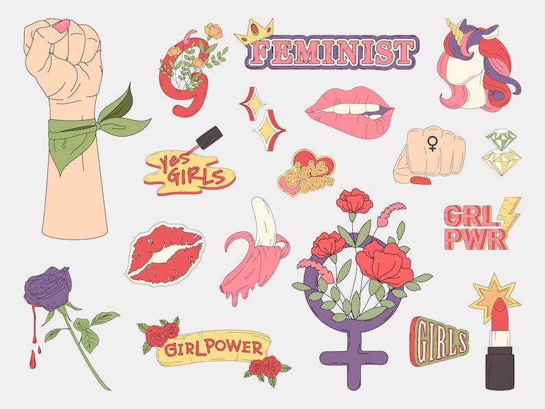 Feminist Stickers SVG Bundle Girl Power Feminist Stickers Pack - Etsy