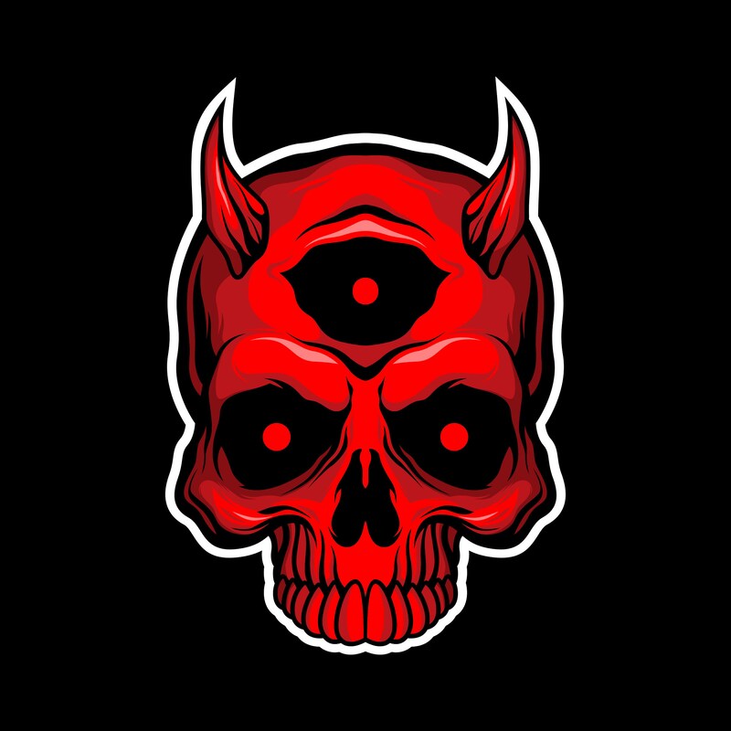 Devil Skull - Etsy