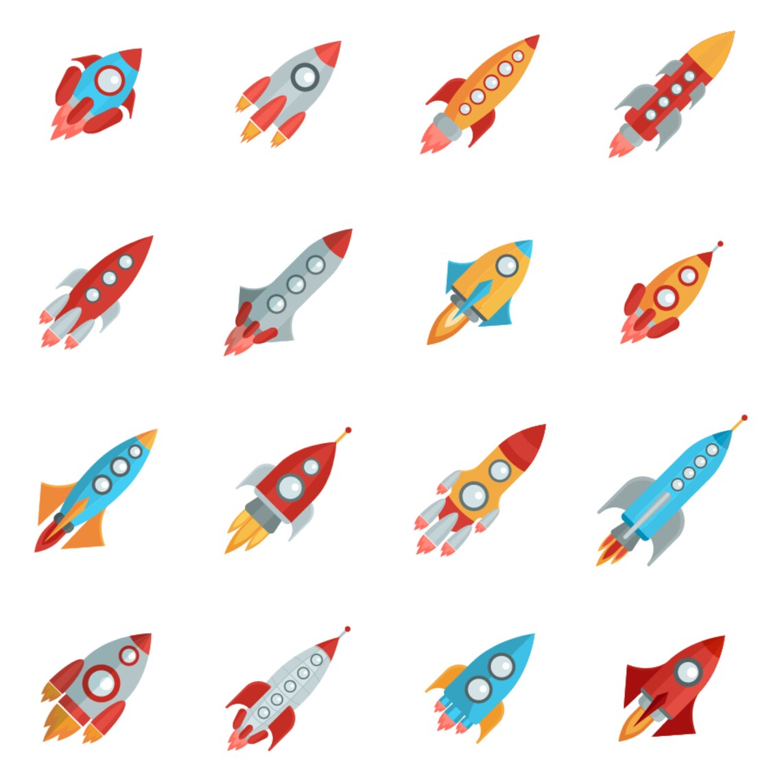 Hand Drawn Rocket Ship Illustration SVG Bundle Fly to Outer - Etsy
