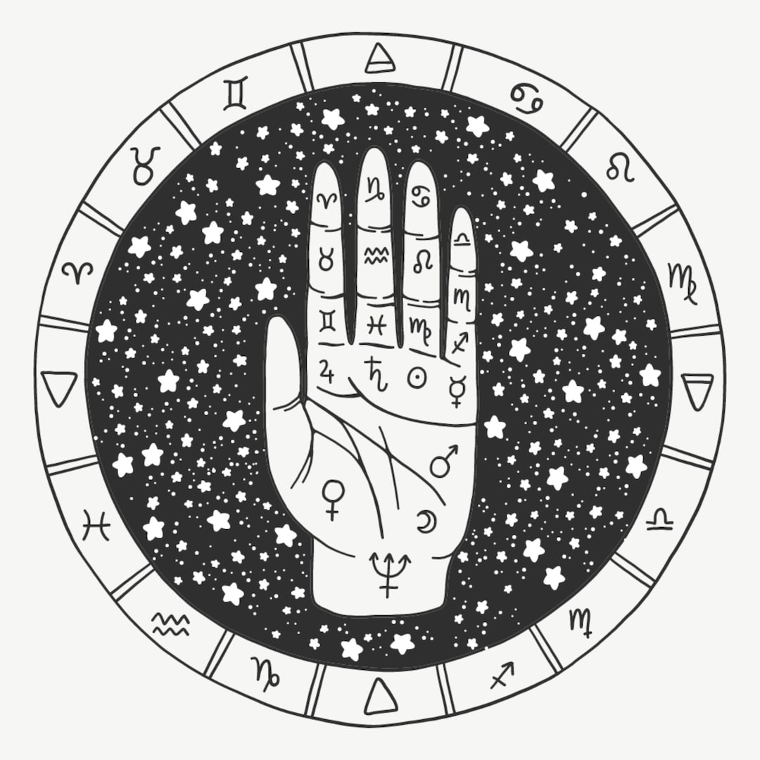 Hand Drawn Palm Reading SVG Cut Files for Cricut Palmistry Chiromancy ...