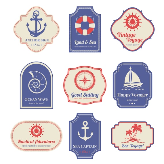 Nautical Emblems SVG Bundle Minimalist Anchor Ocean Logo Set - Etsy