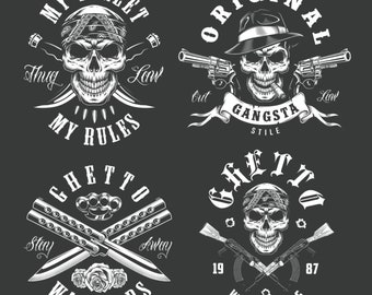 Mafia Skull Vector - Etsy