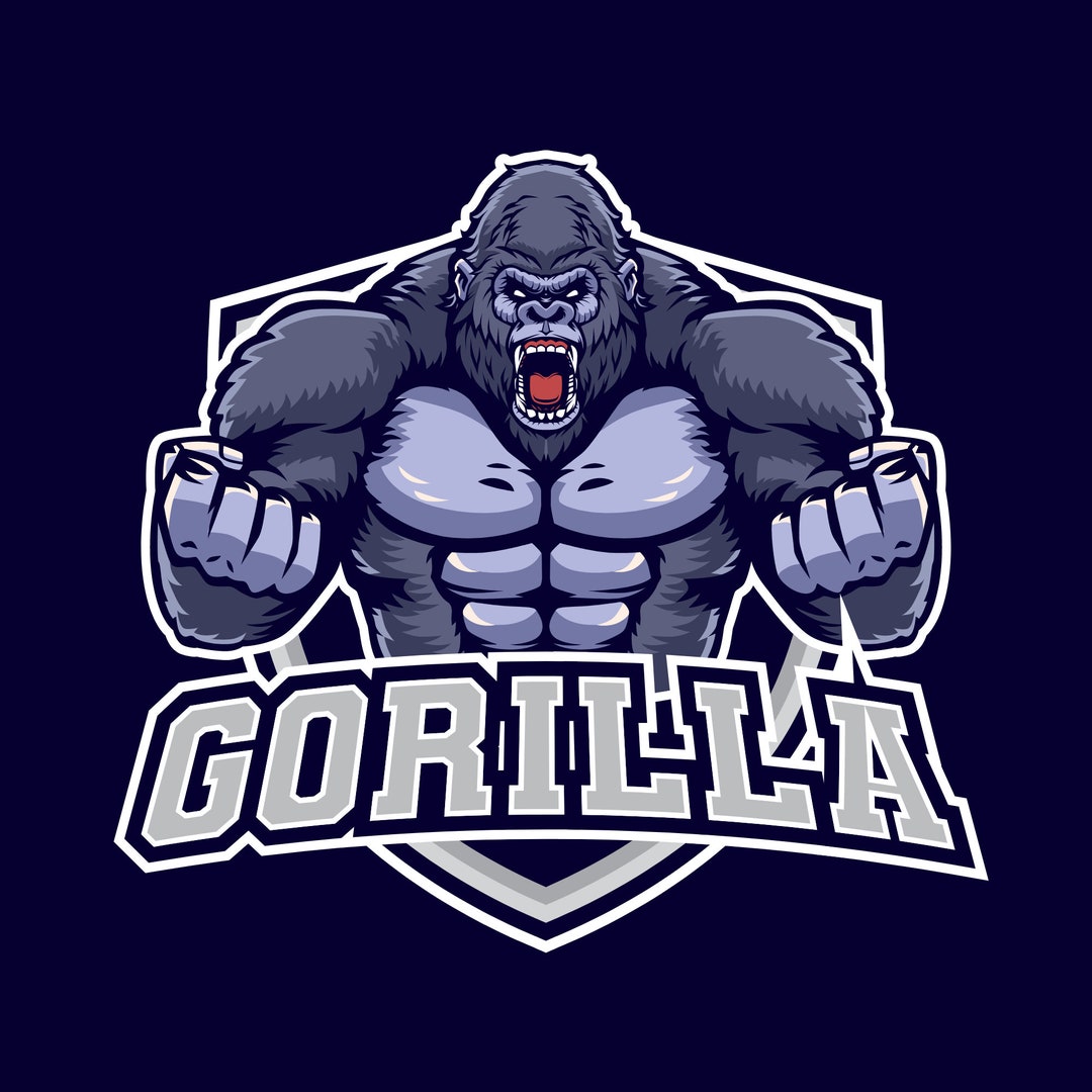 Angry Gorilla Mascot Logo, Roaring Ape Clipart (digital Download) - Etsy