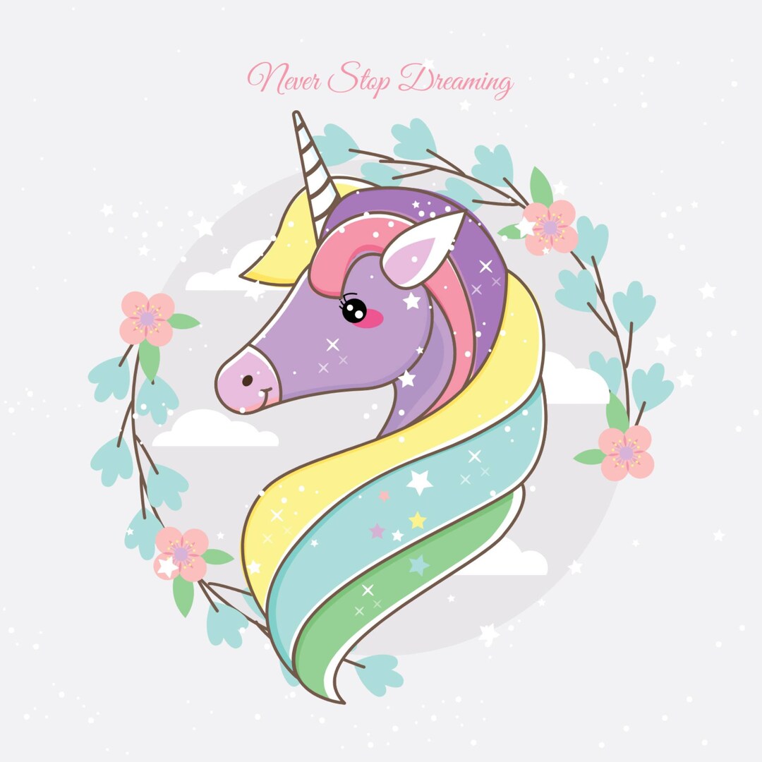 Hand Drawn Rainbow Unicorn SVG, Unicorn Clip Art PNG, SVG Files for ...