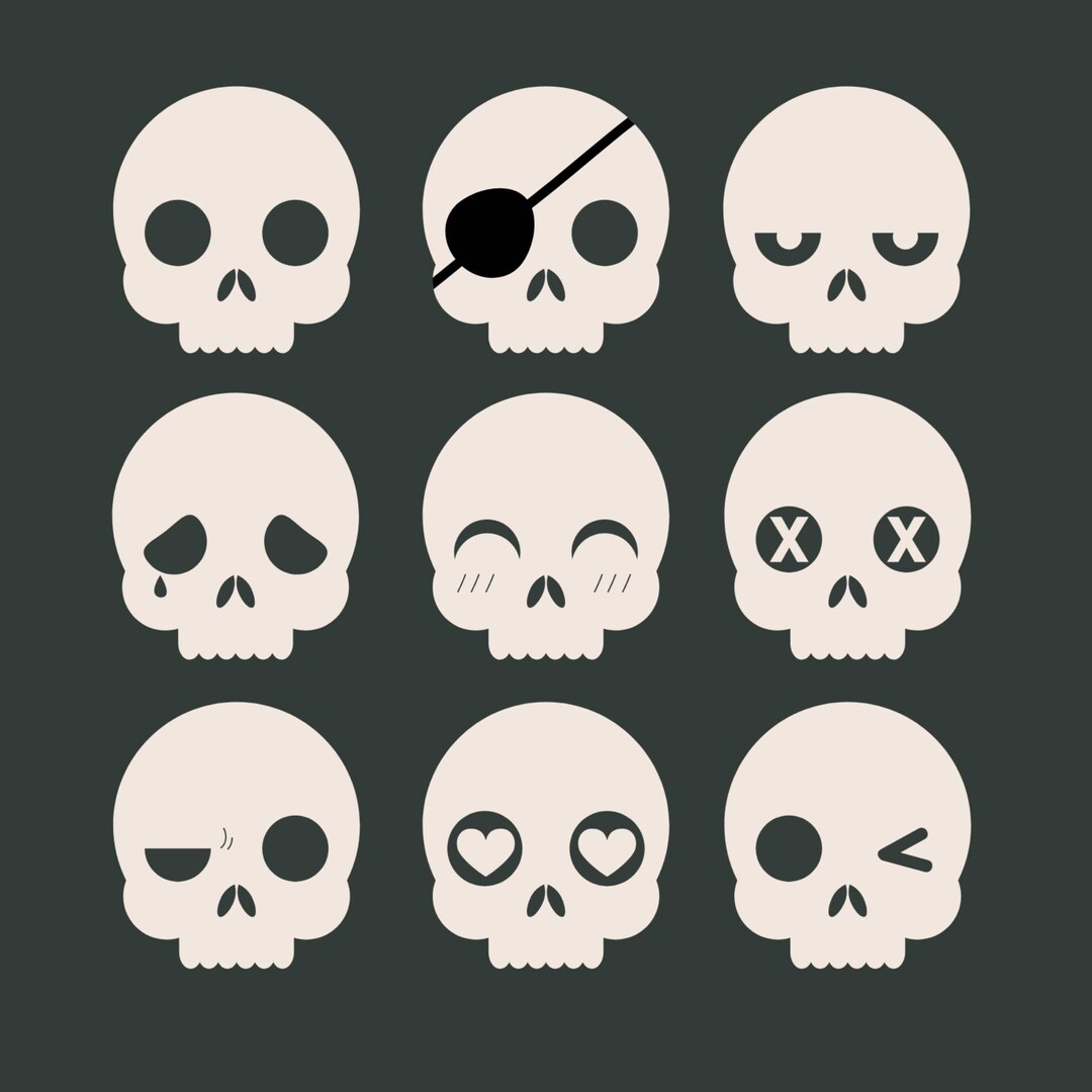 Mini Skull SVG Bundle, Miniskulls SVG, Halloween Svg, Skull Cut Files ...
