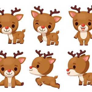 Cute Christmas Deer SVG Bundle, Santa Claus Silhouette (digital ...