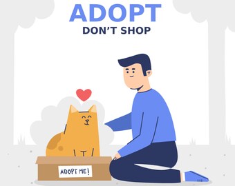 Adopt a Cat Poster - Etsy