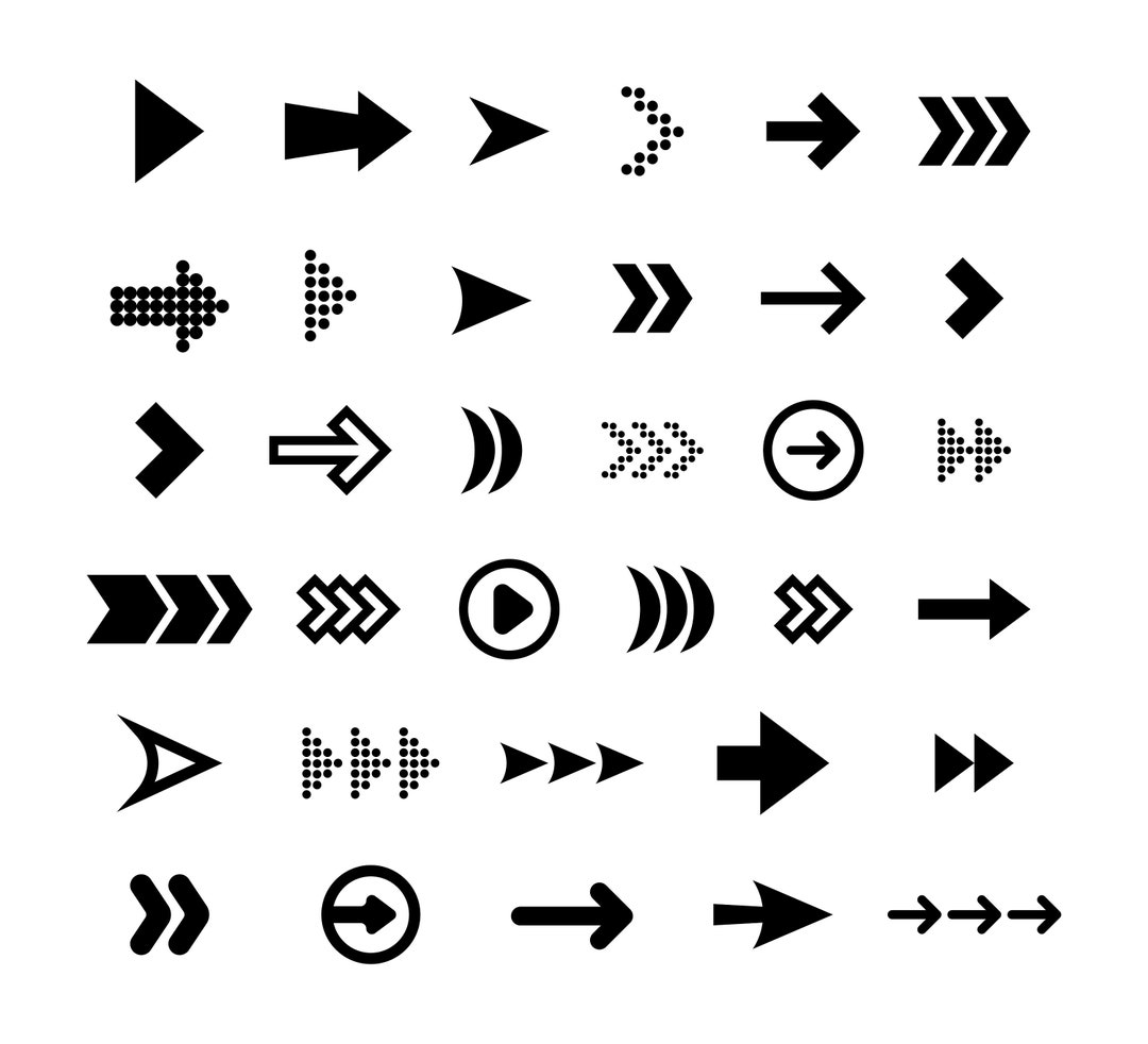 Black Arrows SVG Bundle: Hand Drawn Flat Icons (digital Download) - Etsy