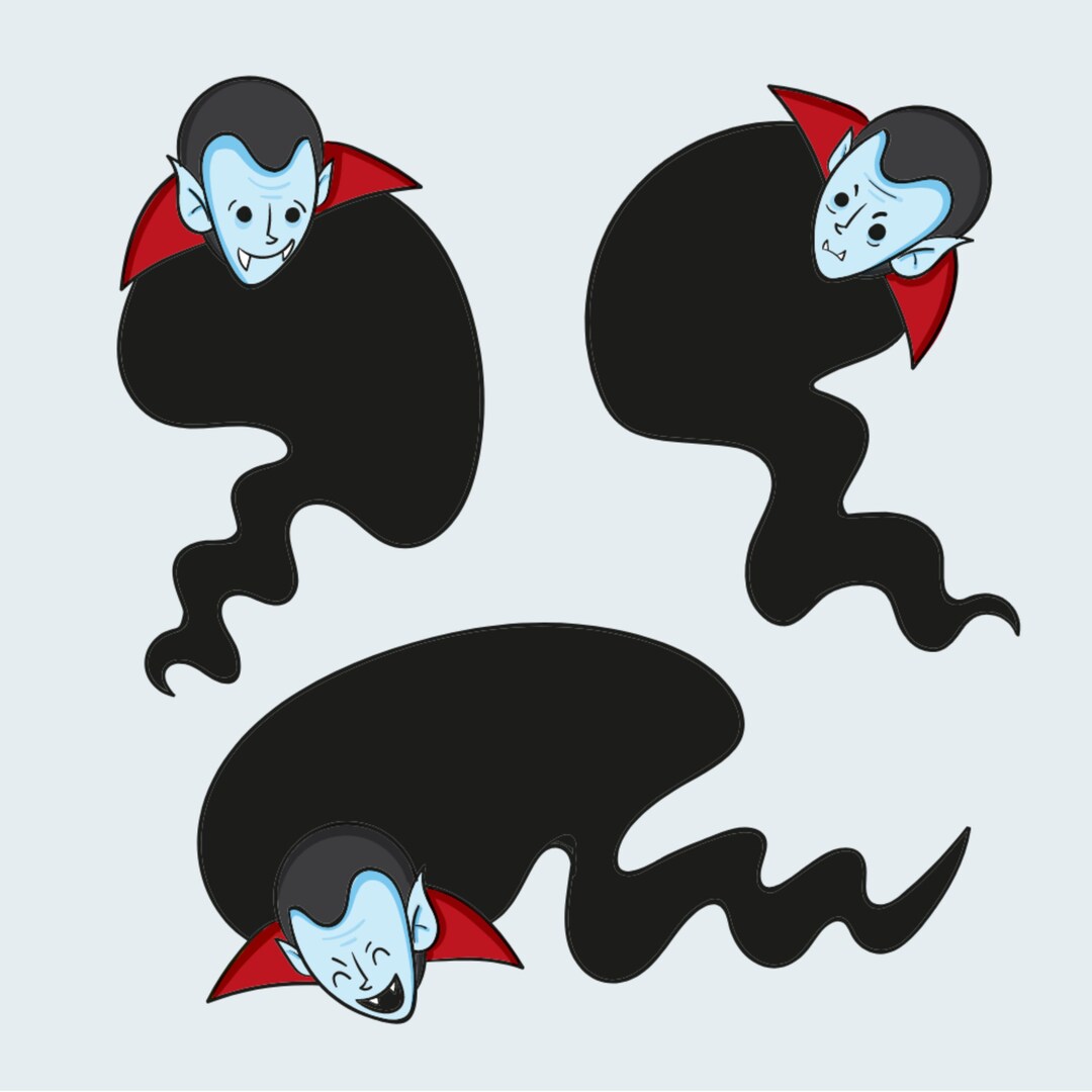 Hand Drawn Vampire Illustration SVG Bundle Dracula Clipart Set ...