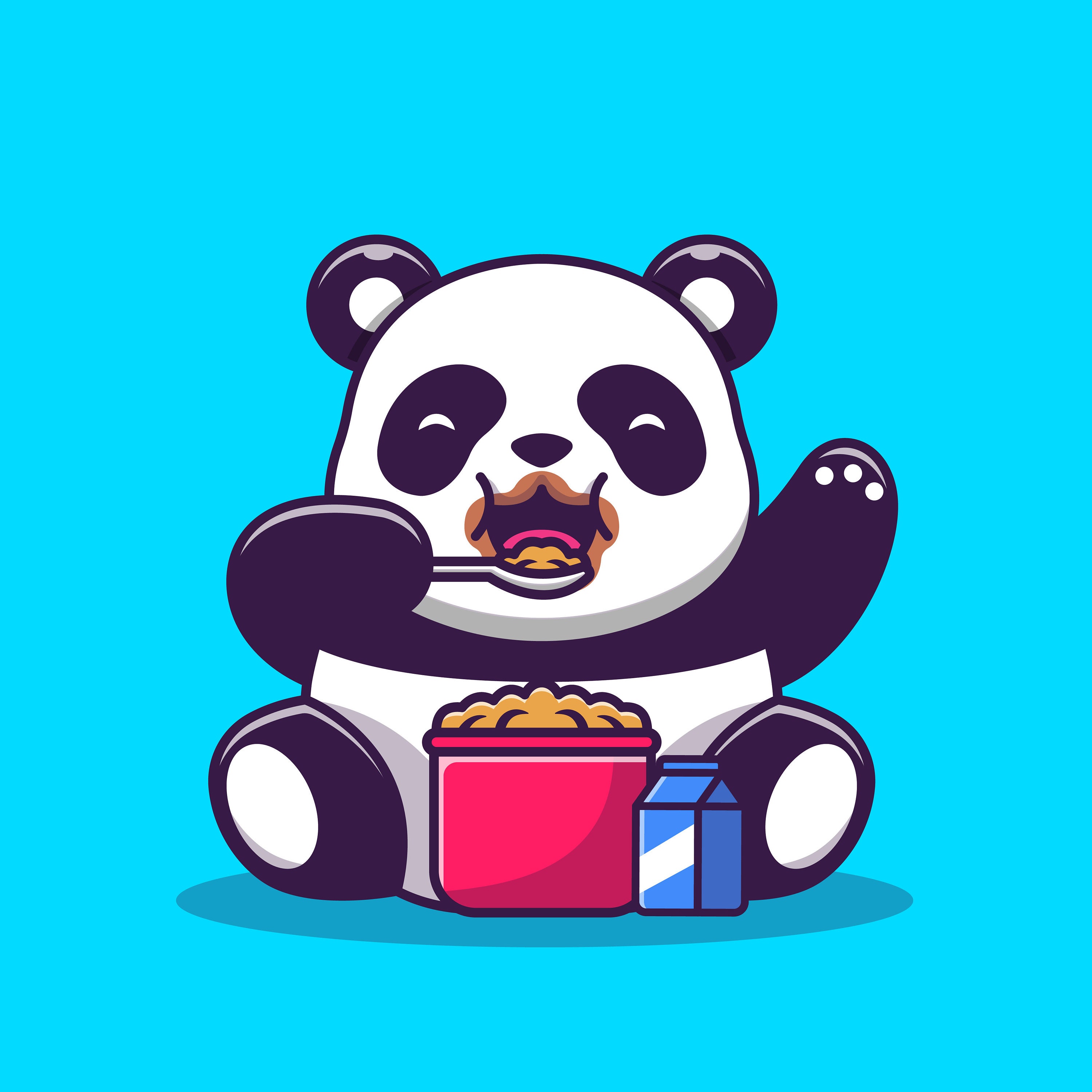 Diaper Cartoon Panda Dressed
