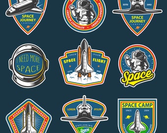 Cosmos Badges Set - Etsy