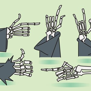 Skeleton Hand Signs SVG Bundle: Halloween Vector Graphics (digital ...