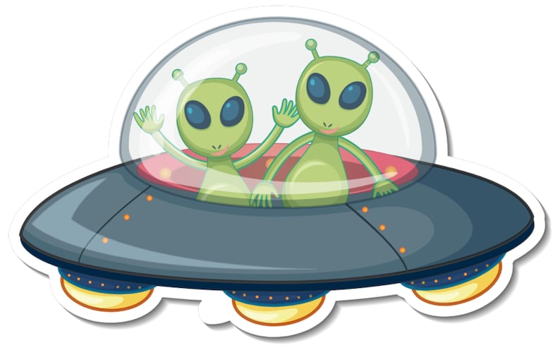 Hand Drawn Cute Alien Monsters Sticker SVG Template Spaceship - Etsy