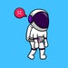 Hand Drawn Cute Sad Astronaut SVG Digital Illustration Cartoon Spaceman ...